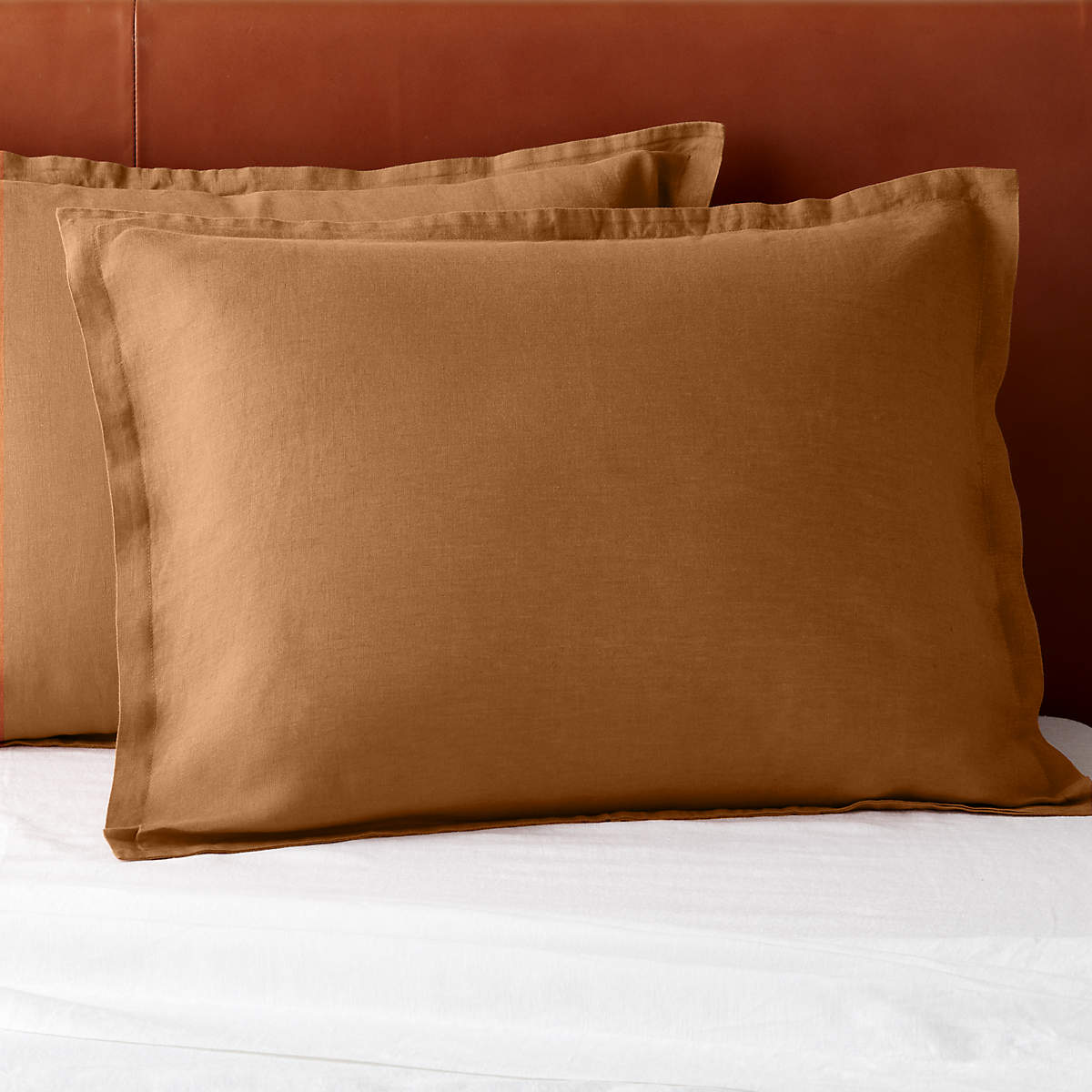 EUROPEAN FLAX-Certified Linen Copper Standard Shams Set of 2 + Reviews ...