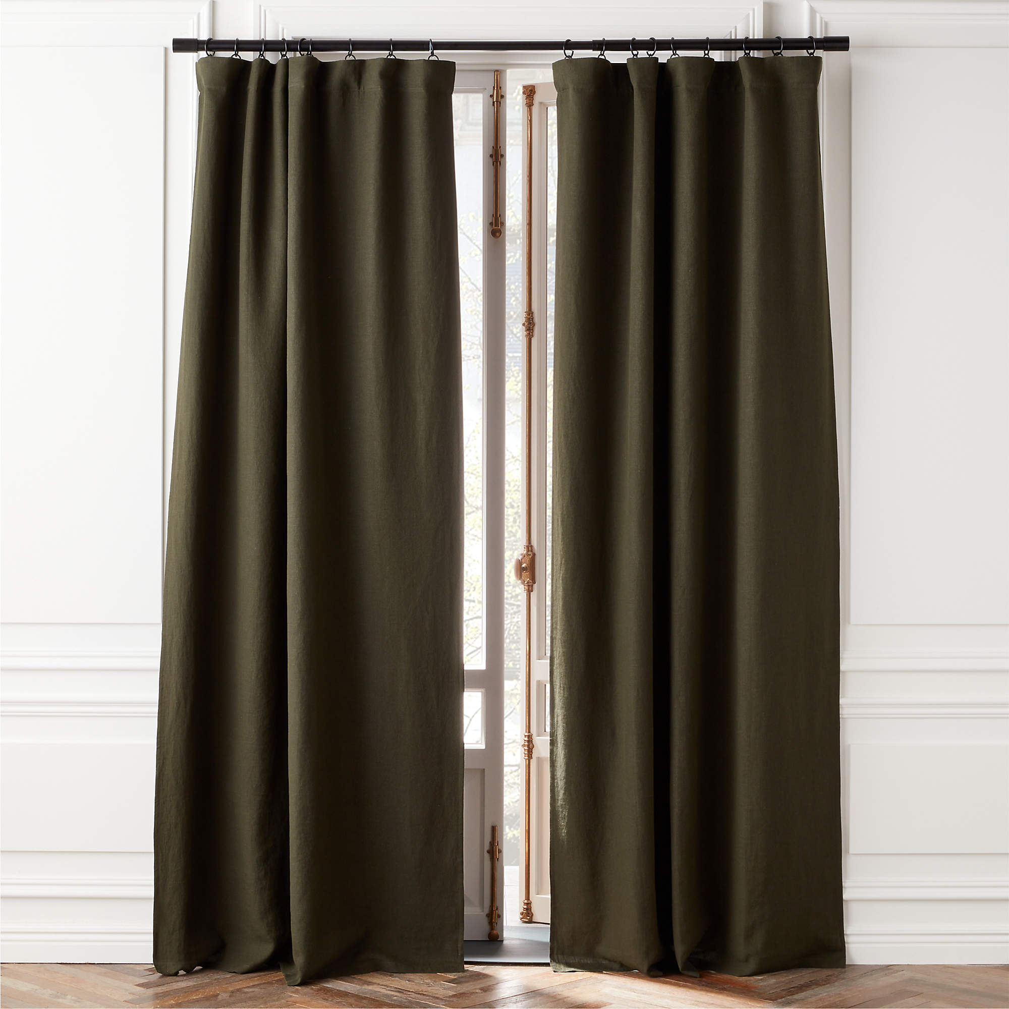 Forest Green Linen Blackout Window Curtain Panel 48''x84'' + Reviews ...