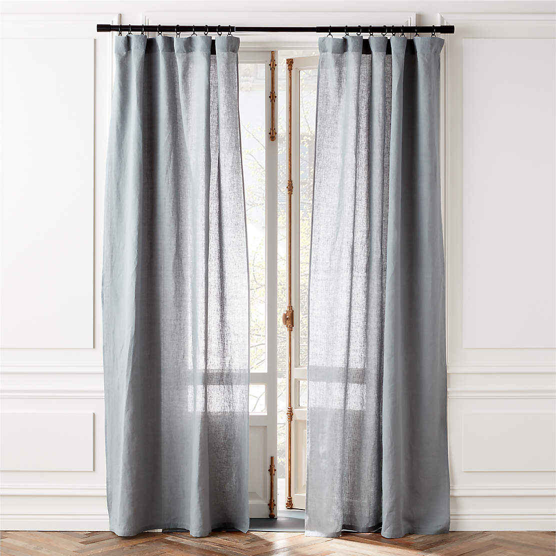 Linen Sheer White Curtain Panel | CB2 Canada