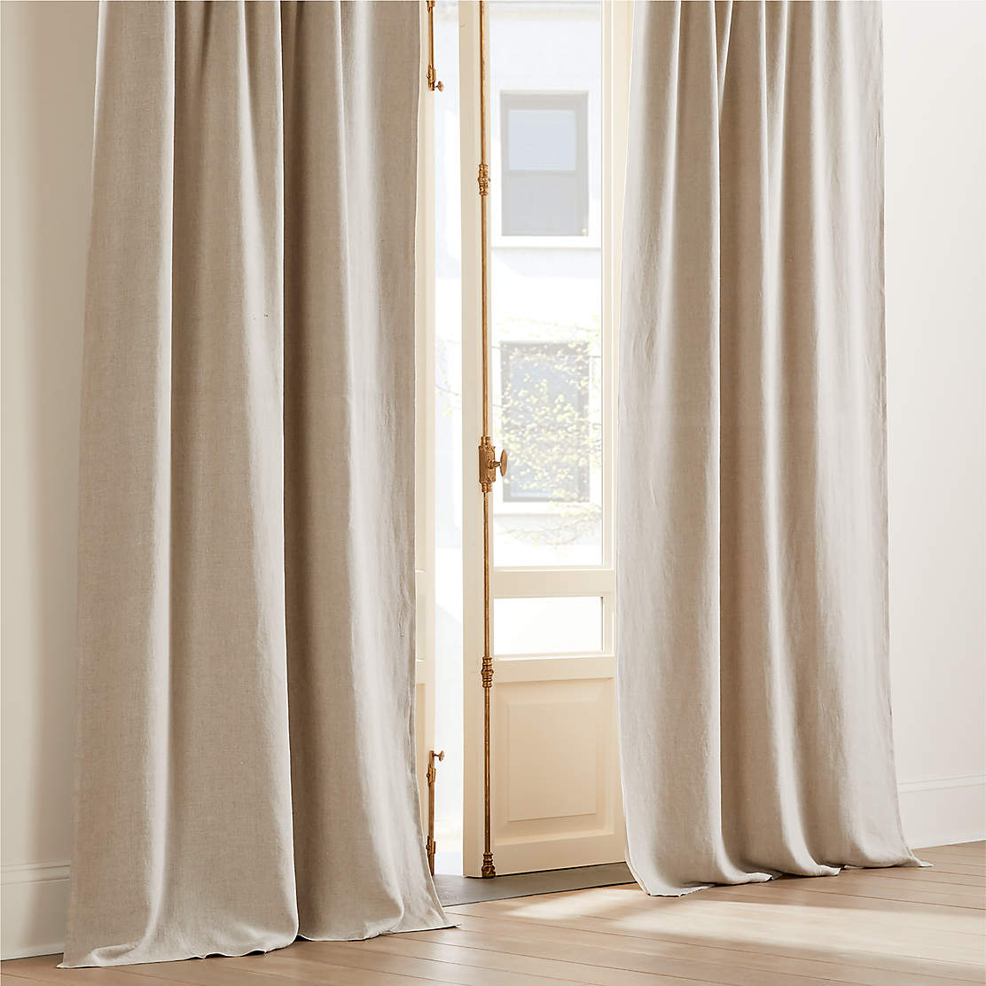 EUROPEAN FLAX-Certified Linen Natural Window Curtain Panel 48''x84 ...