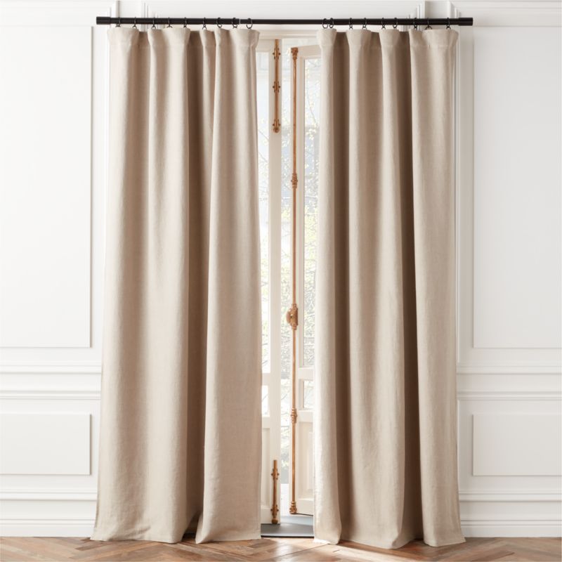 Natural Linen Blackout Window Curtain Panel 48''x120" + Reviews | CB2