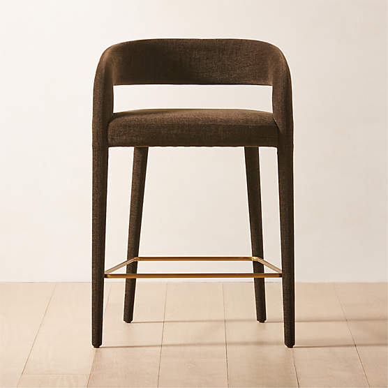 Azalea Boucle Upholstered Counter Stool + Reviews | CB2 Canada