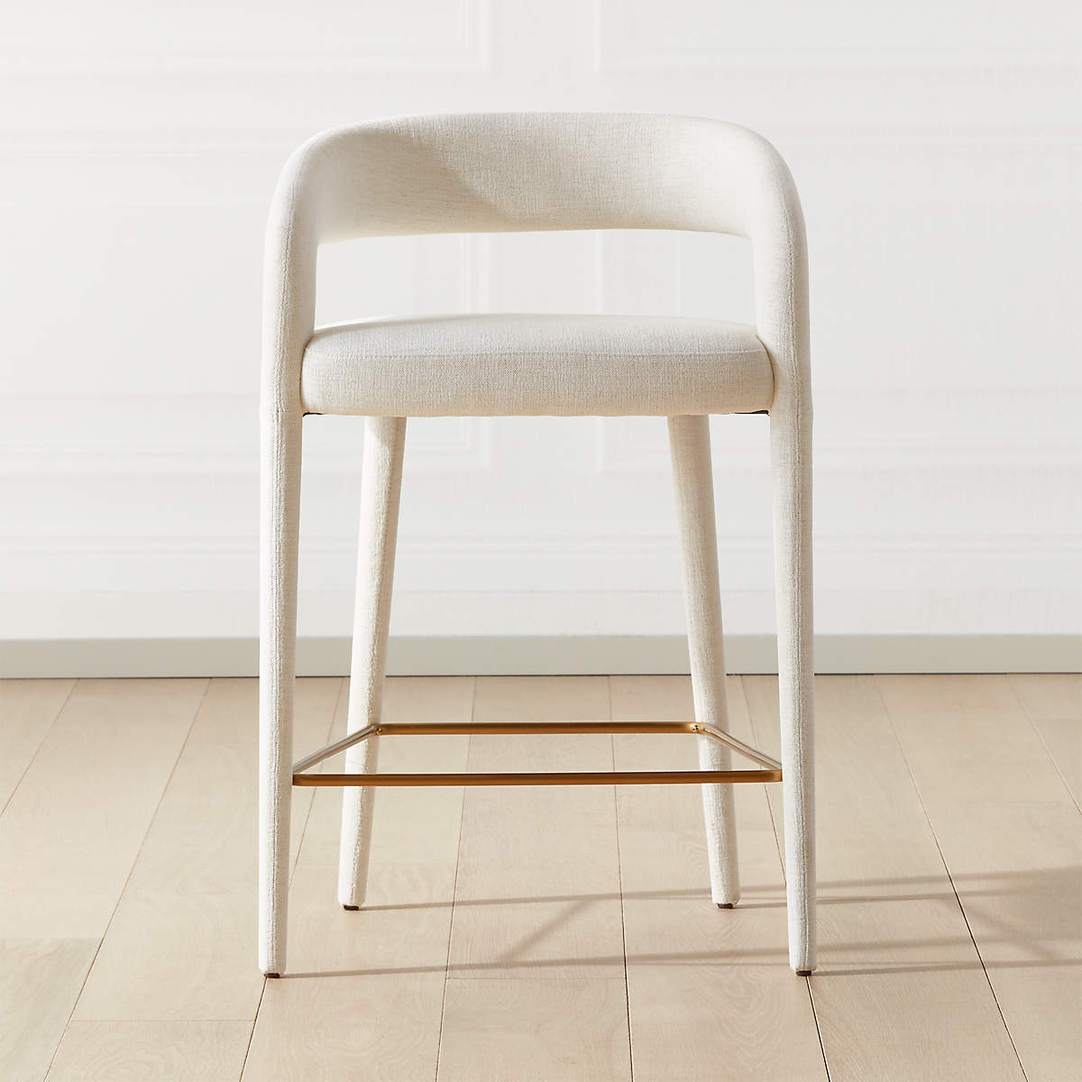 Lisette White Performance Fabric Counter Stool + Reviews | CB2