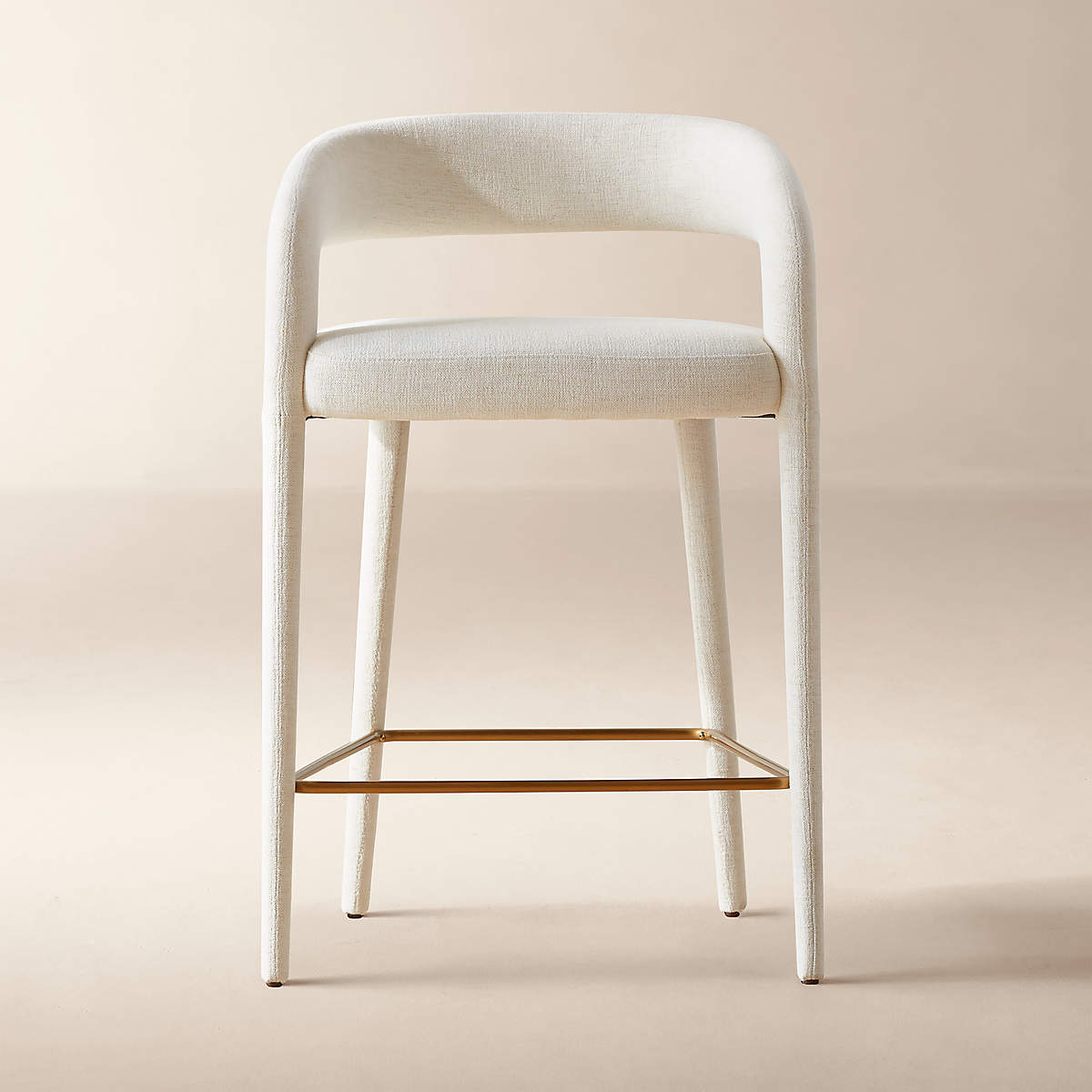 Lisette White Performance Fabric Counter Stool + Reviews | CB2