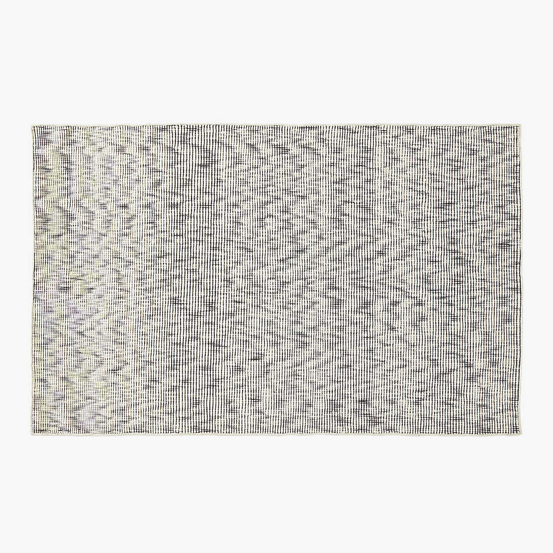 Lousa Handloomed Black and White Wool Area Rug 6'x9' + Reviews | CB2