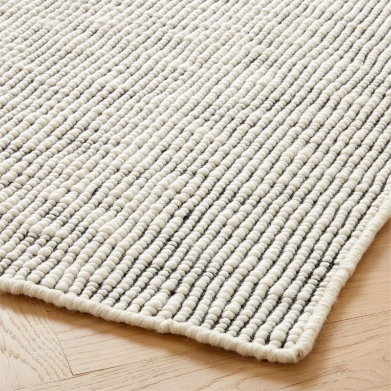 Lousa Handloomed Black and White Wool Area Rug 5'x8' | CB2 Canada