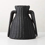 Luana Woven Black Vase Small + Reviews | CB2