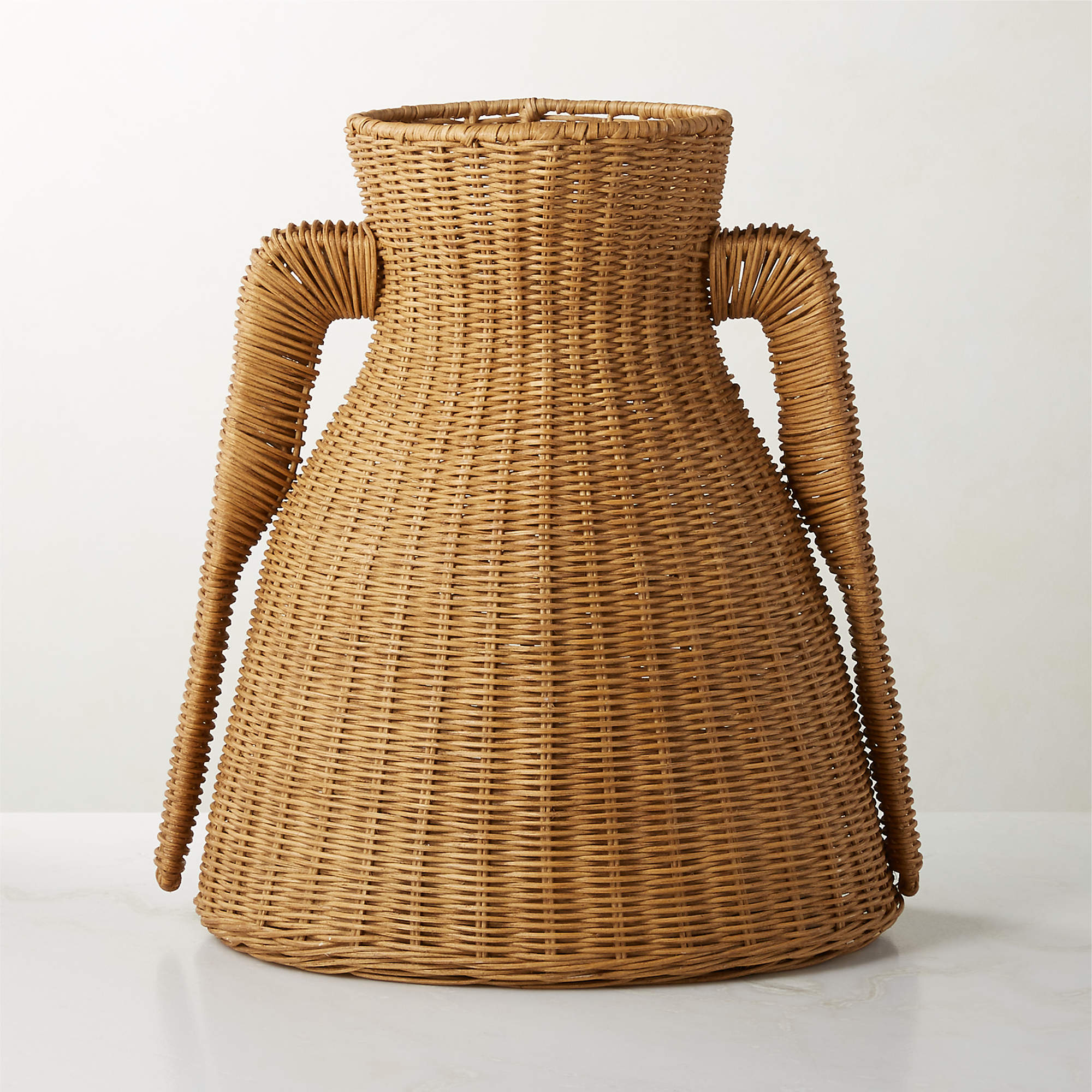 Luana Woven Natural Vase Medium + Reviews | CB2