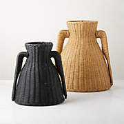 Luana Woven Black Vase Small + Reviews | CB2