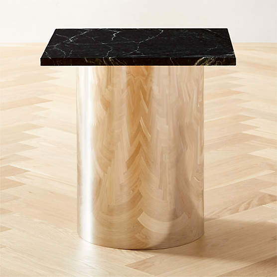 Martini Side Table with White Marble Base | CB2 Canada