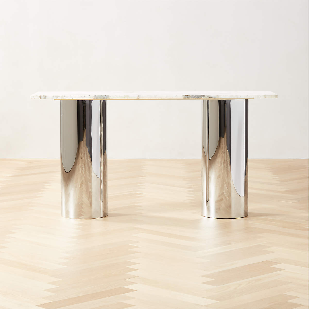Luca Modern White Marble Console Table | CB2