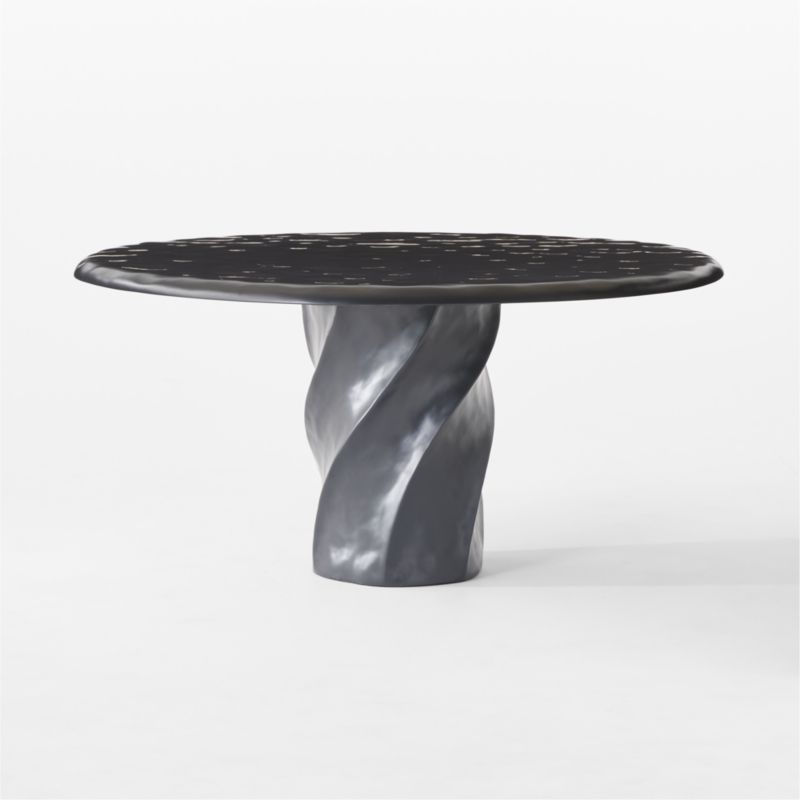 Lucia 60" Round Black Resin Dining Table + Reviews | CB2