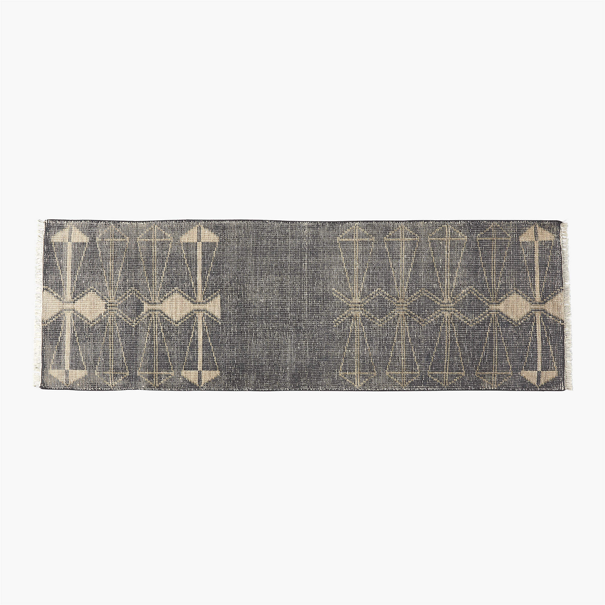 Luma Hand-Knotted Black New Zealand Wool Runner Rug 2.5'x8' by Ackerman ...