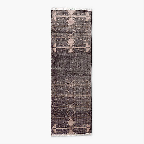Bass Black Handloomed Hallway Runner Rug 2.5'x12' + Reviews | CB2