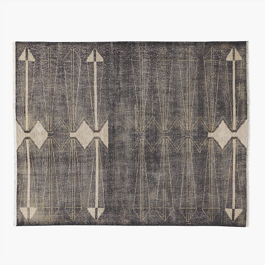 Luma Hand-Knotted Black New Zealand Wool Area Rug 5'x8' by Ackerman ...