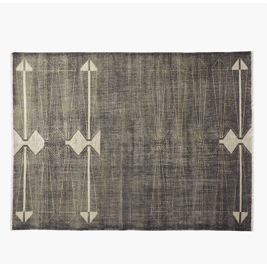 Luma Hand-Knotted Black New Zealand Wool Area Rug 5'x8' by Ackerman ...
