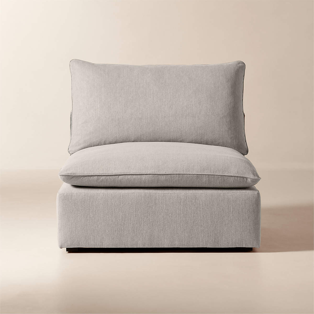 Lumis Grey Performance Fabric Armless Chair + Reviews | CB2