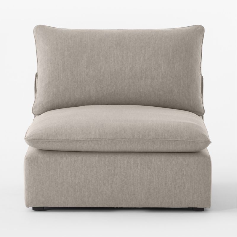 Lumis Grey Performance Fabric Armless Chair + Reviews | CB2 Canada