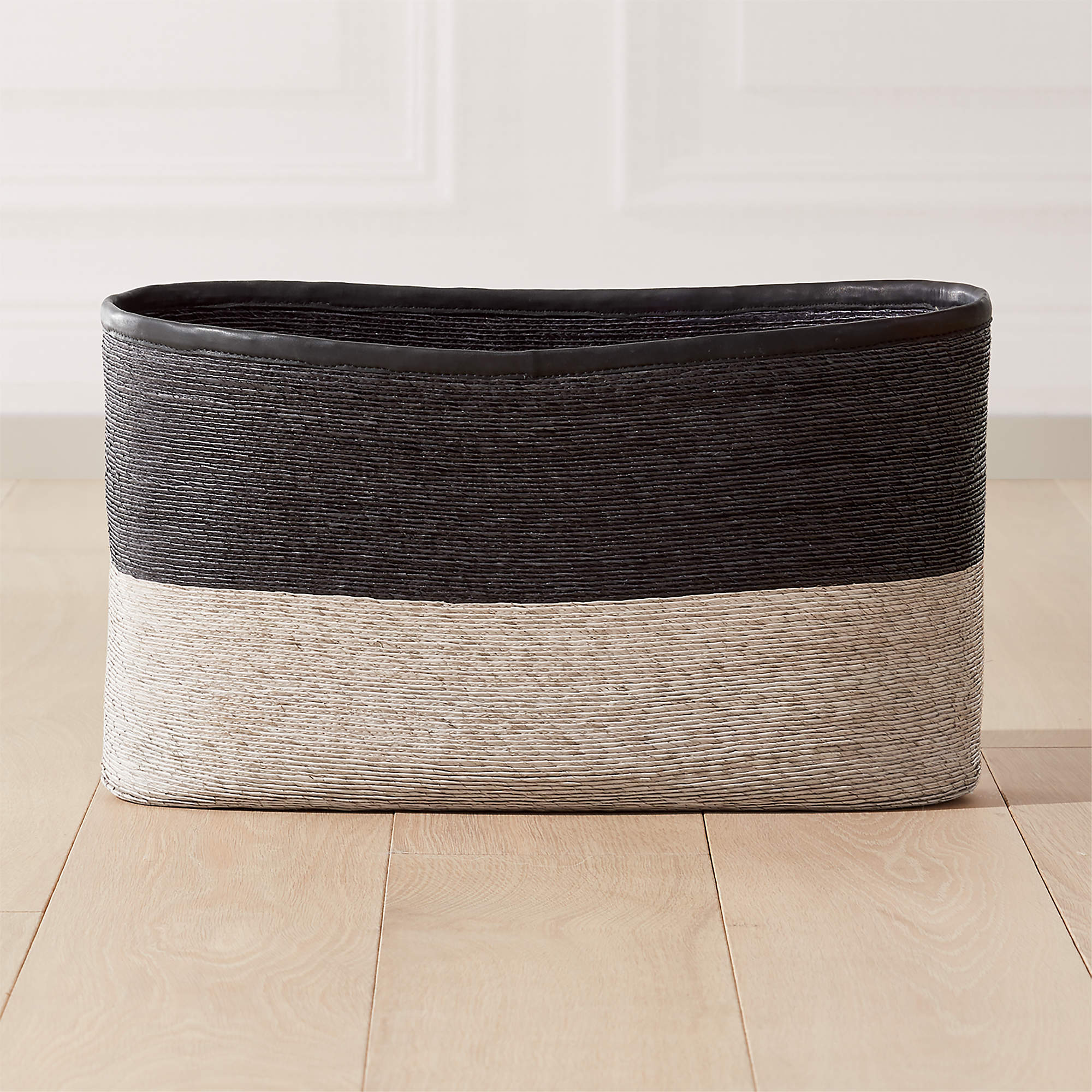 Luna Modern Braided Two-Toned Decorative Storage Basket | CB2