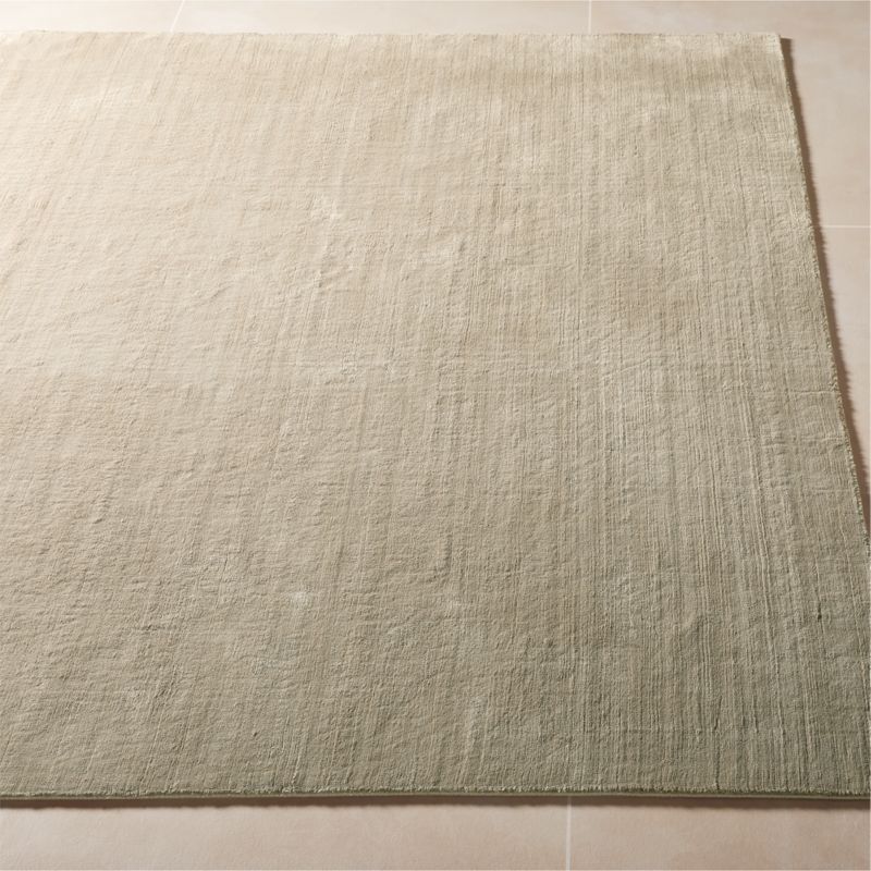 Lyla Handloomed Taupe Solid Performance Area Rug 5'x8' + Reviews | CB2