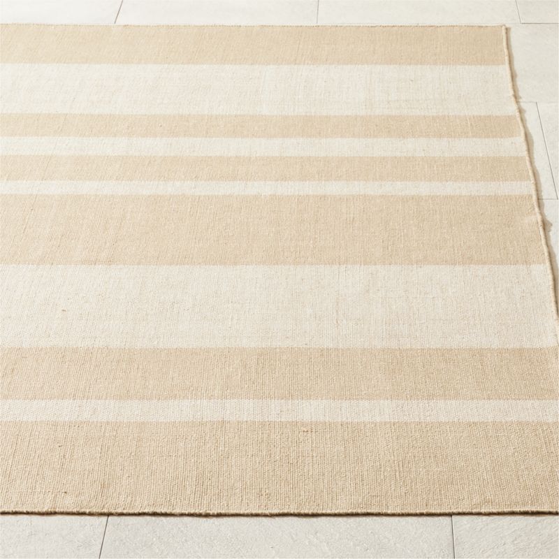 Maar Stripe Natural and Warm White Indoor/Outdoor Performance Area Rug ...