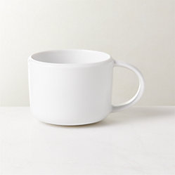 Crisp Modern Matte White Coffee Mug Set of 8 + Reviews | CB2