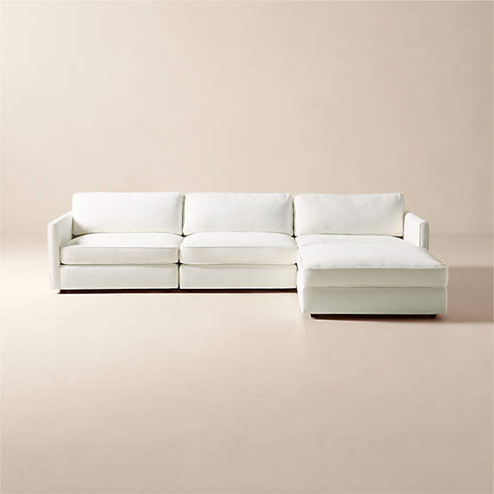 Marguerite White Performance Fabric Left-Arm Sofa | CB2