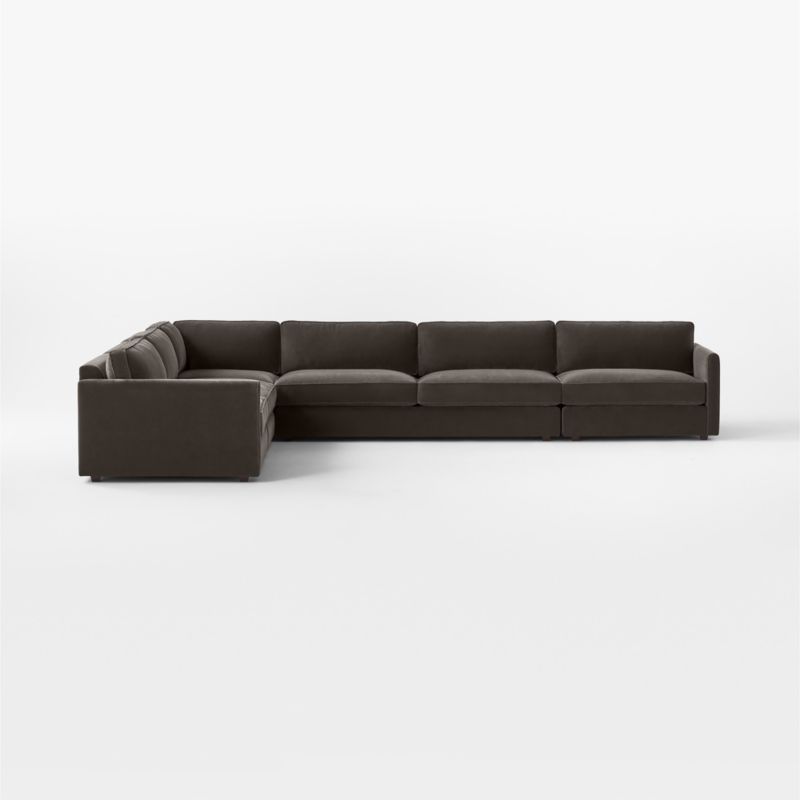 Malea 5-Piece L-Shaped Charcoal Grey Sectional Sofa | CB2 Canada