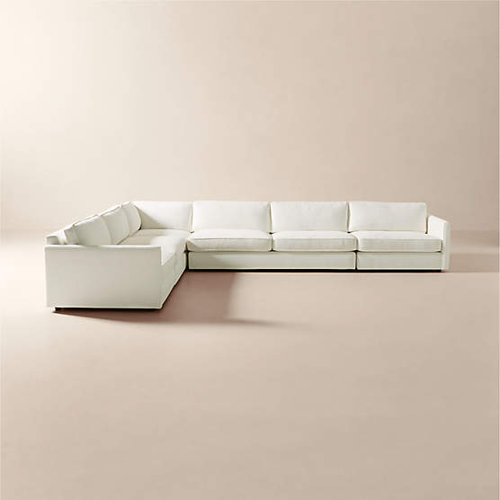 Malea White Performance Fabric Right-Arm Chaise | CB2