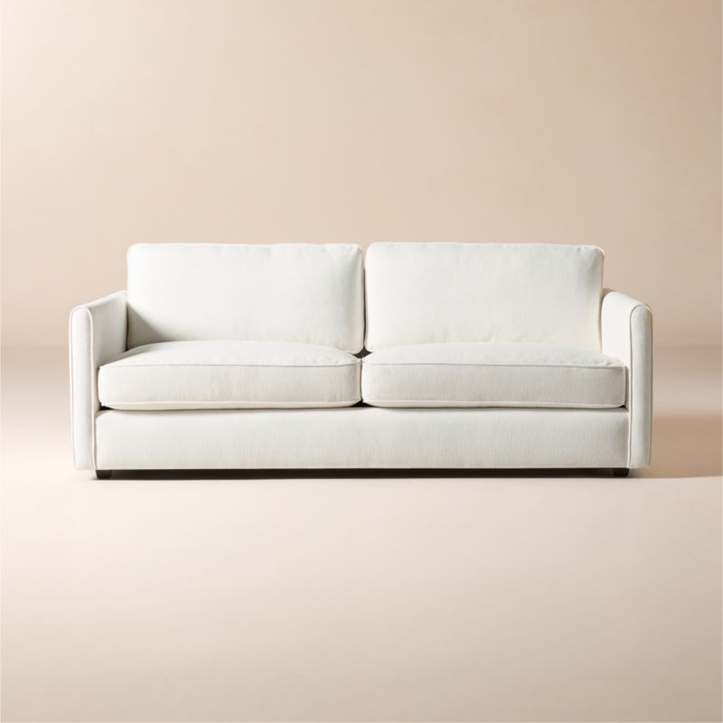 Malea 78 White Performance Fabric Apartment Sofa