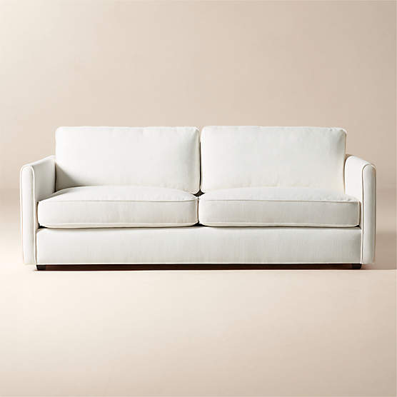 Corroy 78.25" White Performance Fabric Apartment Sofa + Reviews | CB2