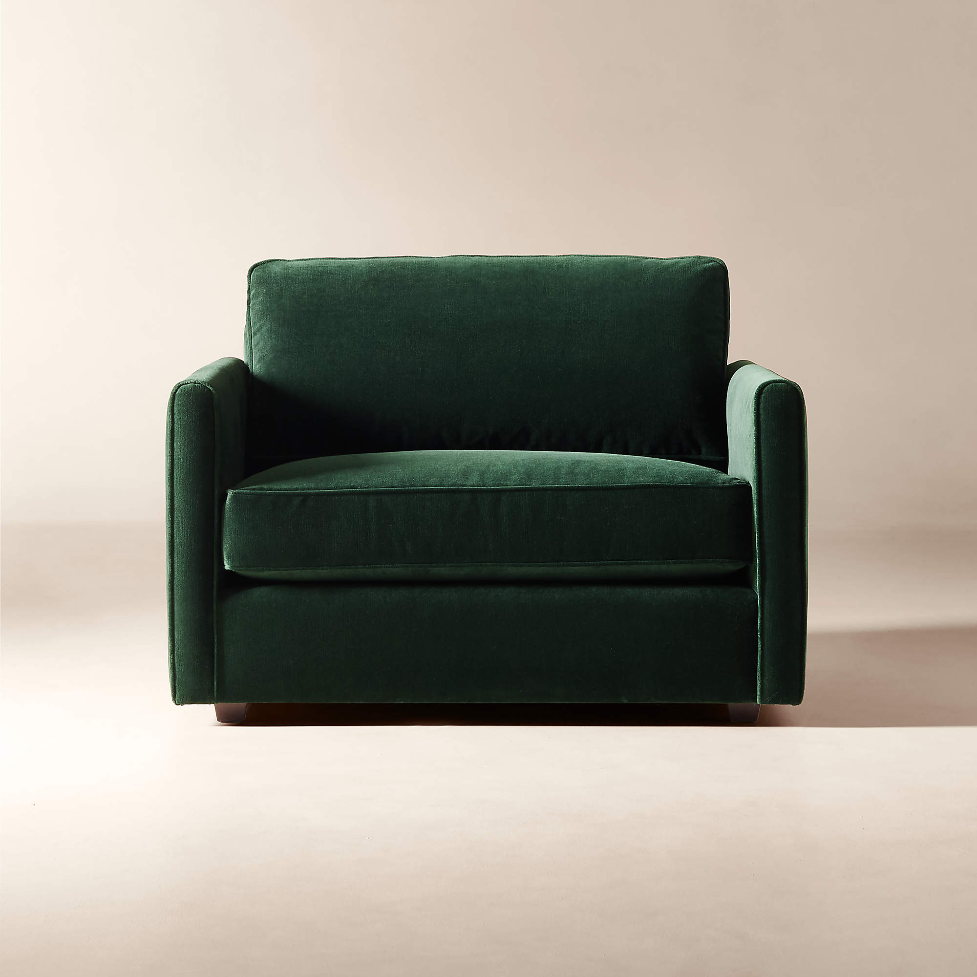 Malea Green Velvet Chair and a Half | CB2 Canada