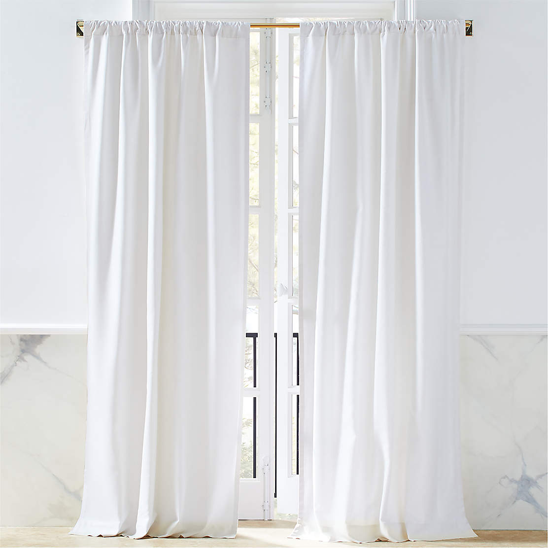 Linen Sheer White Curtain Panel | CB2 Canada