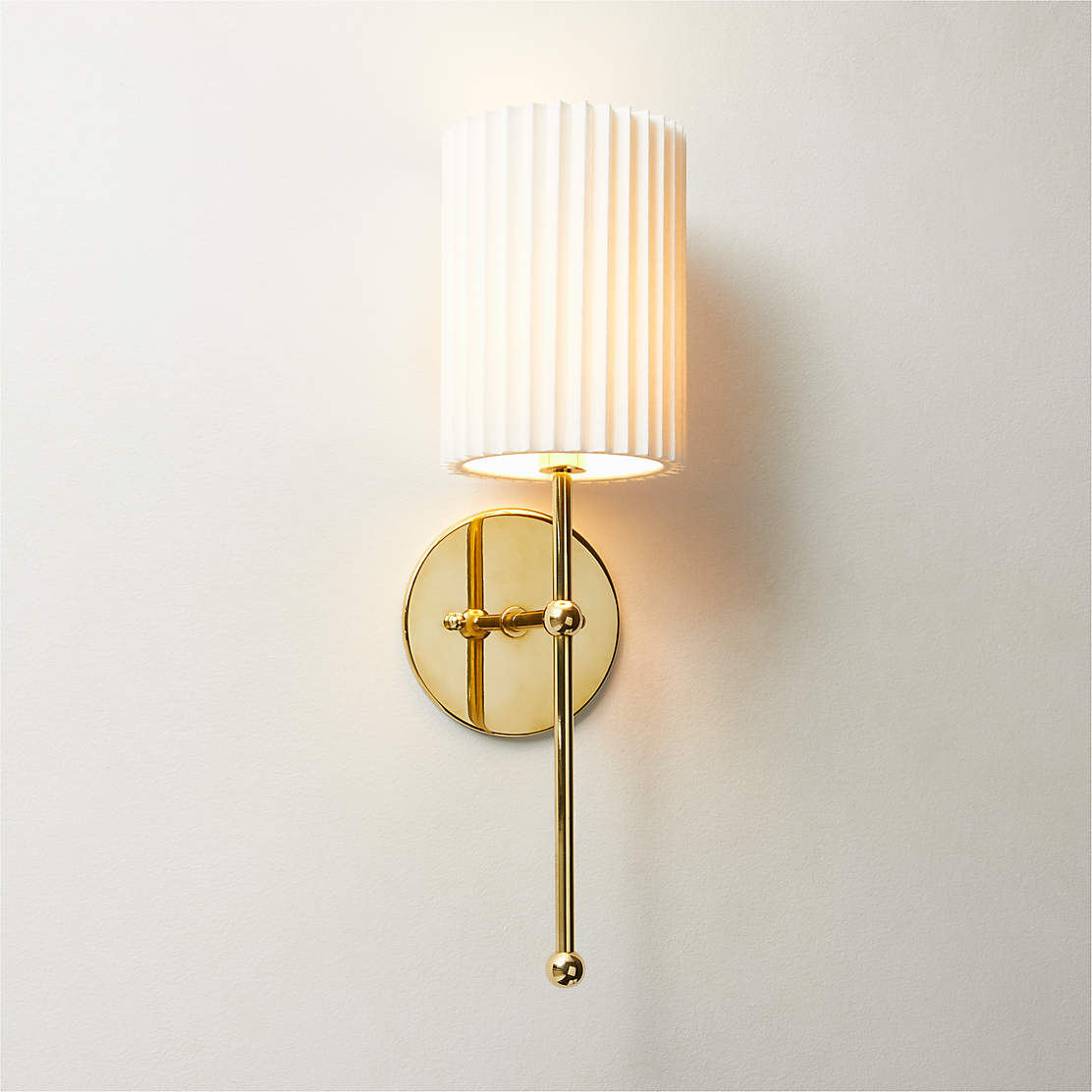 Amie Polished Brass Wall Sconce + Reviews | CB2