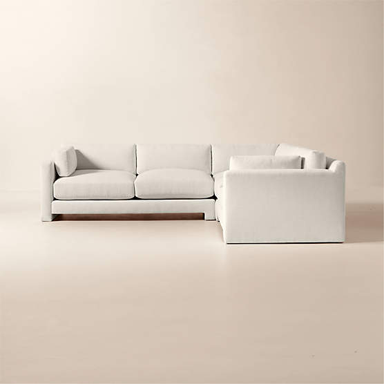 Marguerite White Performance Fabric Right-Arm Sofa | CB2