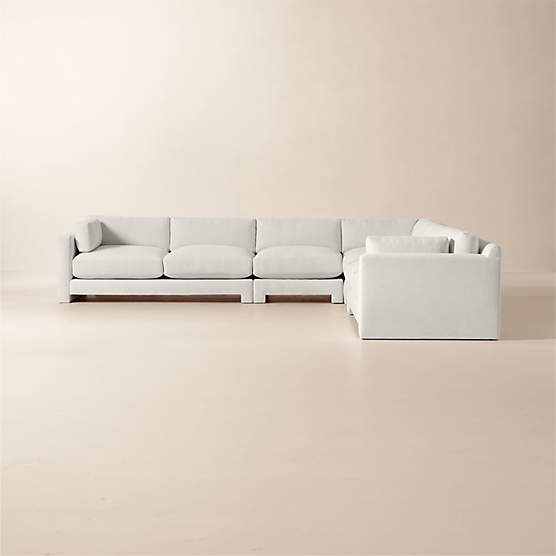 Marguerite White Performance Fabric Left-Arm Sofa | CB2