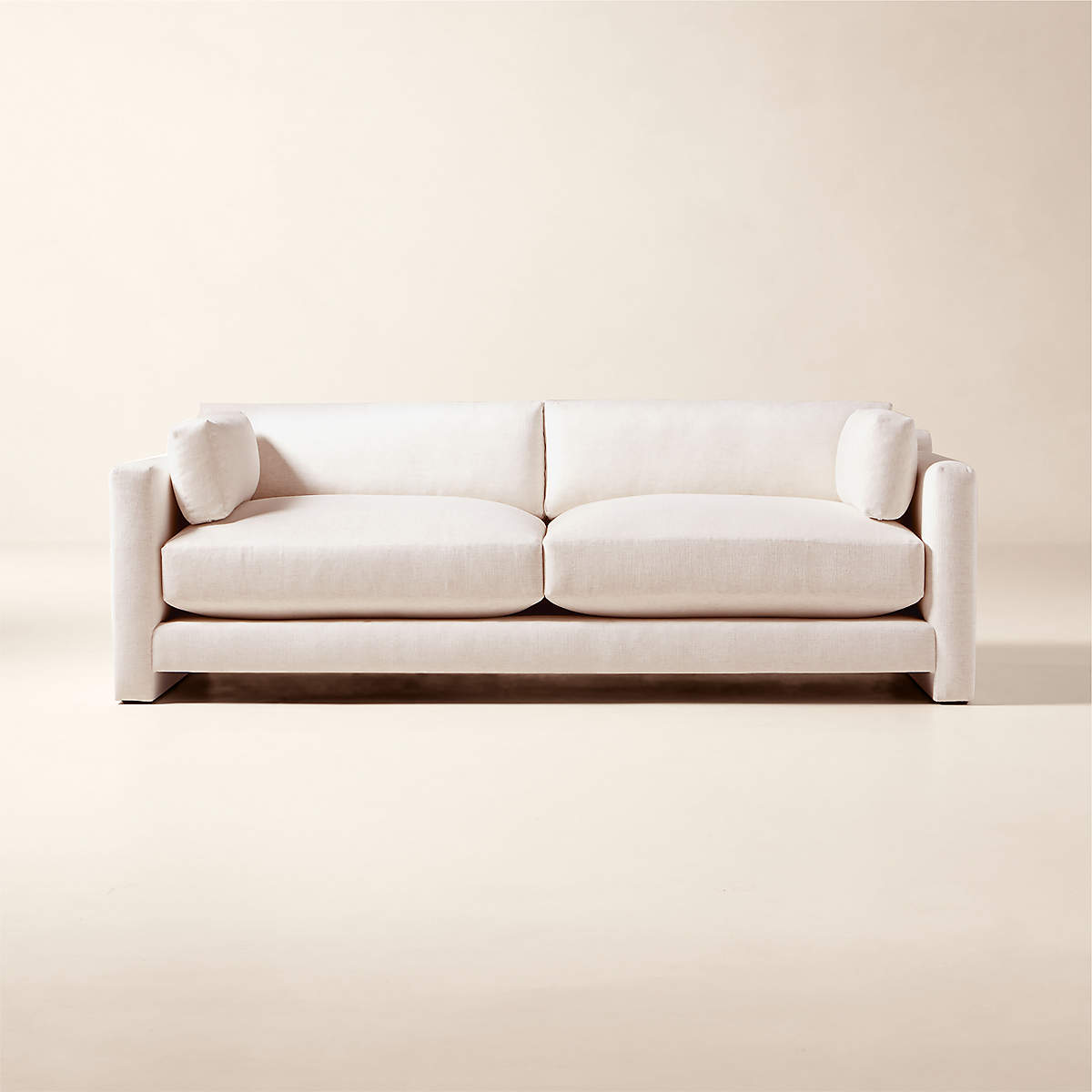 Marguerite White Performance Linen Sofa + Reviews | CB2 Canada