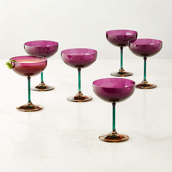 Marie Green Coupe Cocktail Glasses Set of 6 by Azeeza + Reviews | CB2