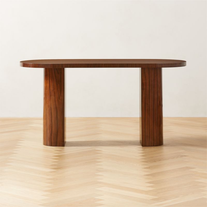 Marisa Modern High-Gloss Walnut Wood Desk 60'' + Reviews | CB2