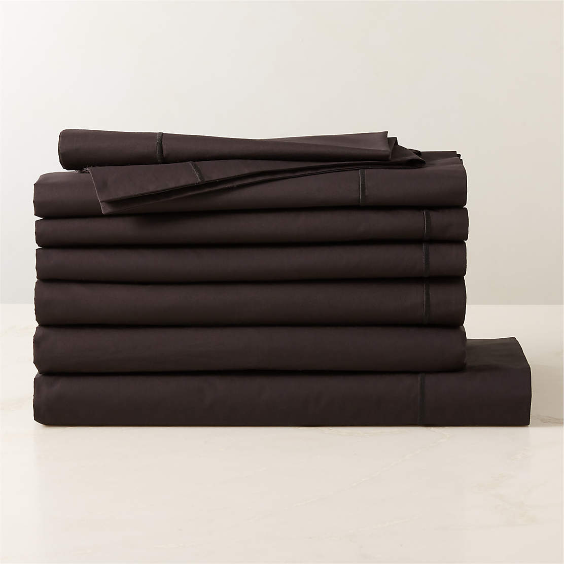 Marisal Organic Cotton Percale 400 Thread Count White with Black King ...