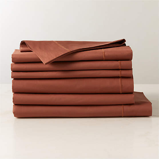 Organic Cotton Percale 400 Thread Count Scarab Full Queen Bedding Set Cb2