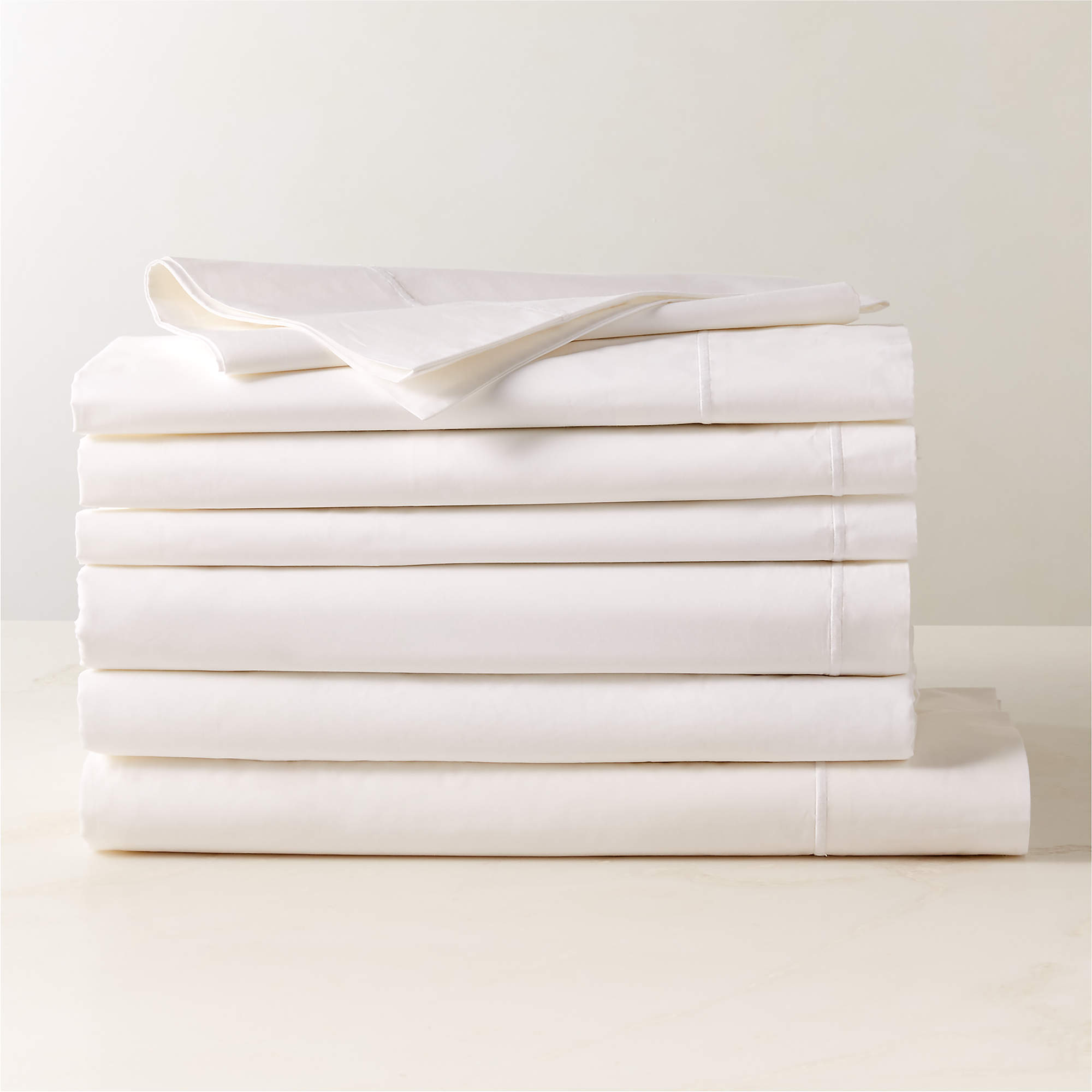 Marisal Organic Cotton Percale 400 Thread Count White Full/Queen Bedding Set | CB2 Canada