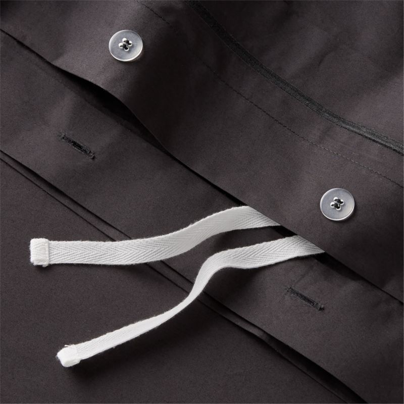 Marisal Organic Cotton 400 Thread Count Percale Black Duvet Cover | CB2