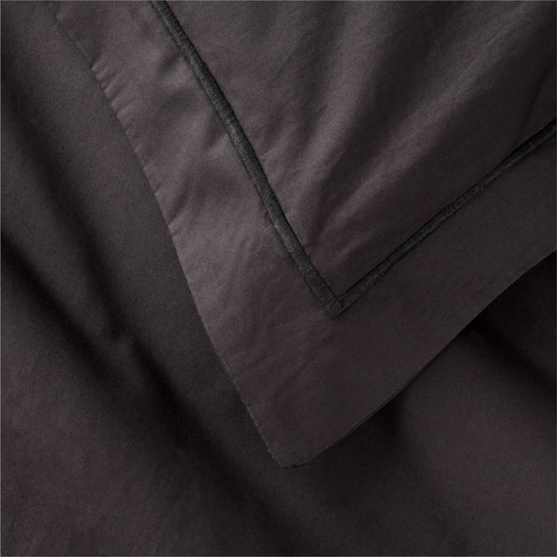 Marisal Organic Cotton 400 Thread Count Percale Black Duvet Cover | CB2 ...