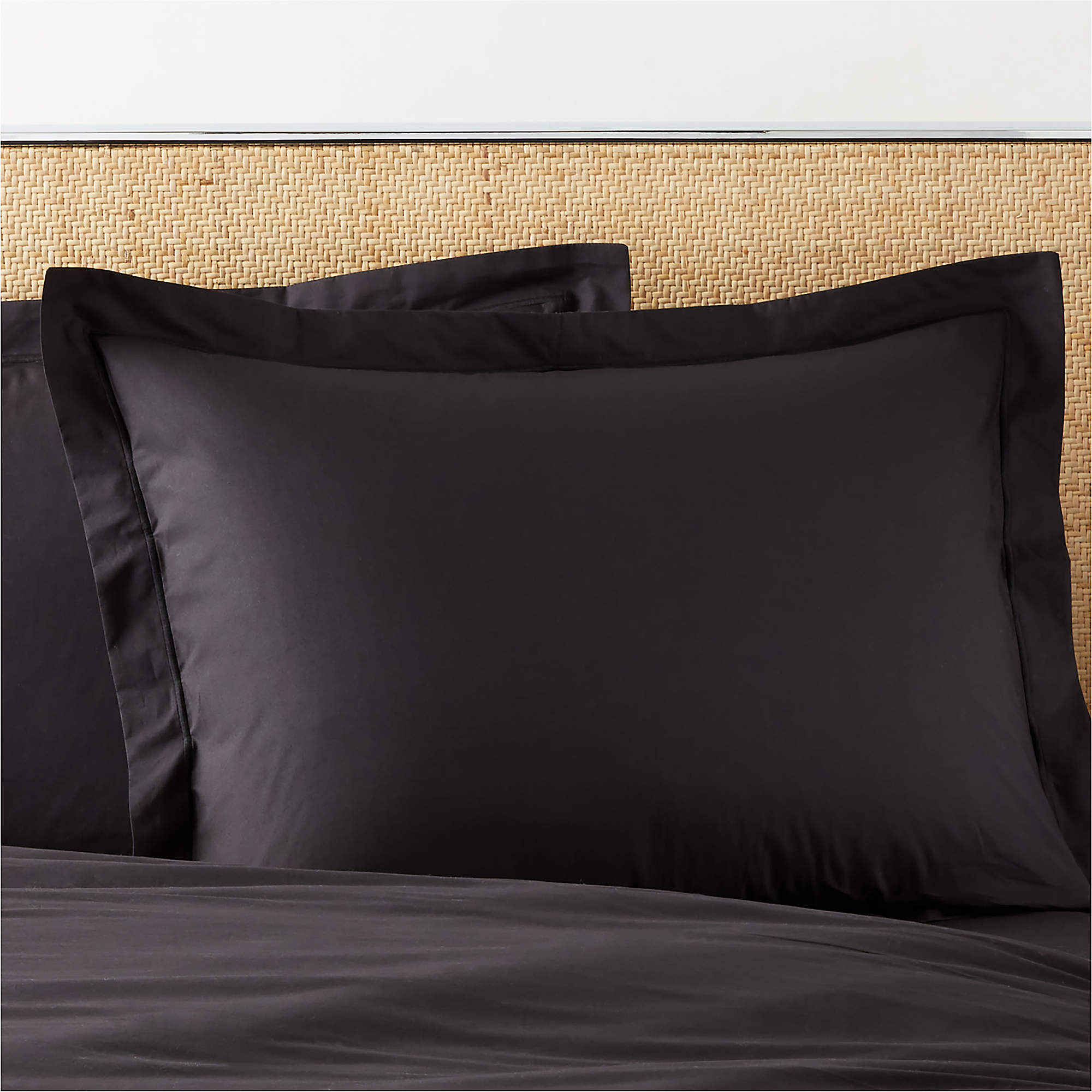 Marisal Organic Cotton 400 Thread Count Percale Black Duvet Cover and ...