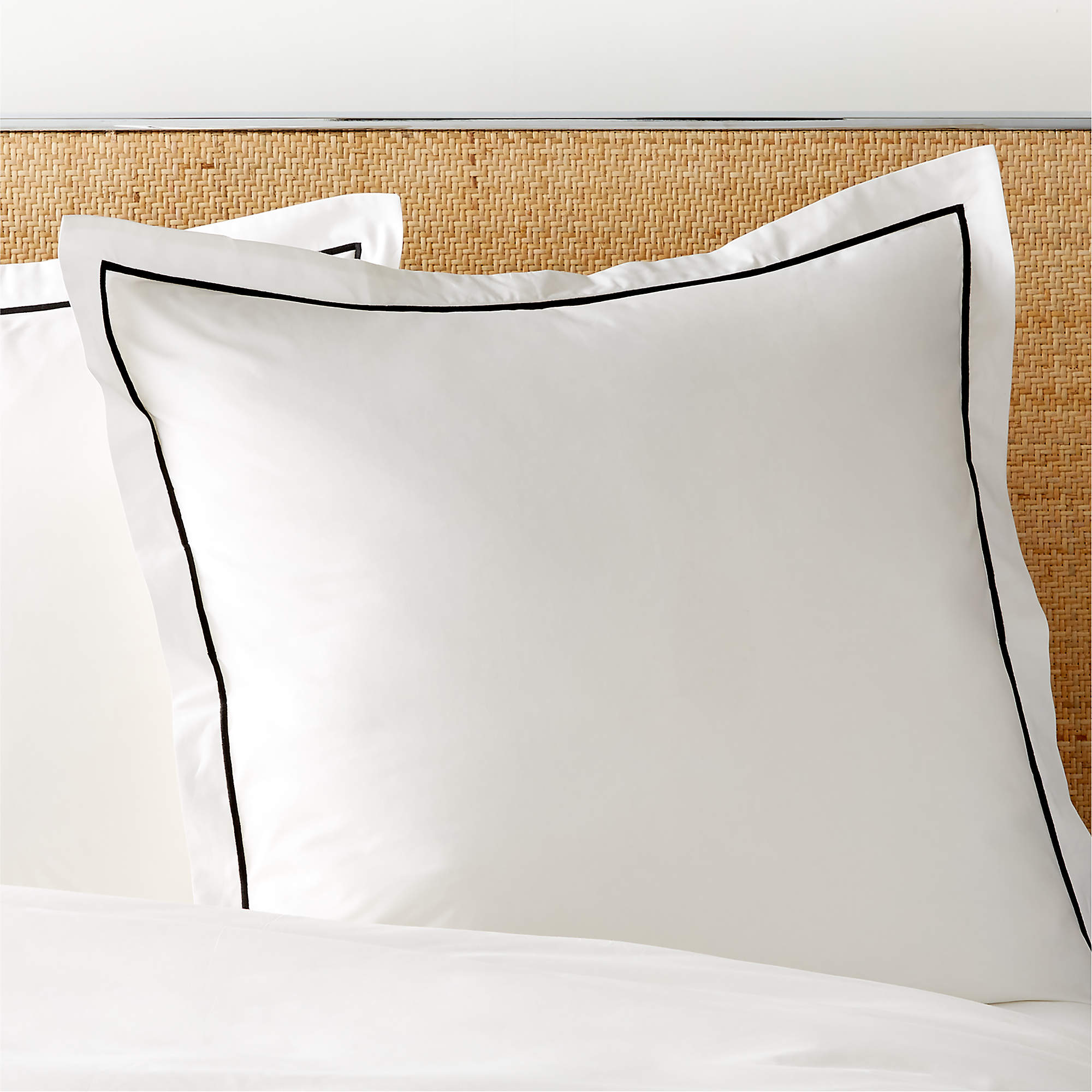 Marisal Organic Cotton 400 Thread Count Percale White and Black Duvet ...