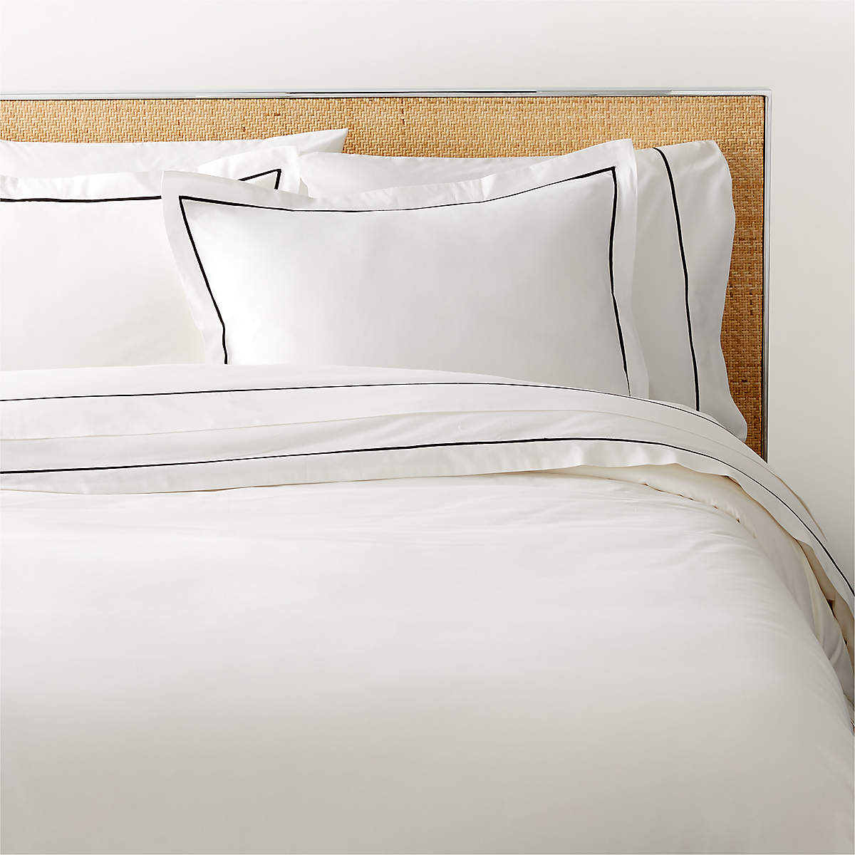 Marisal Organic Cotton 400 Thread Count Percale White And Black King