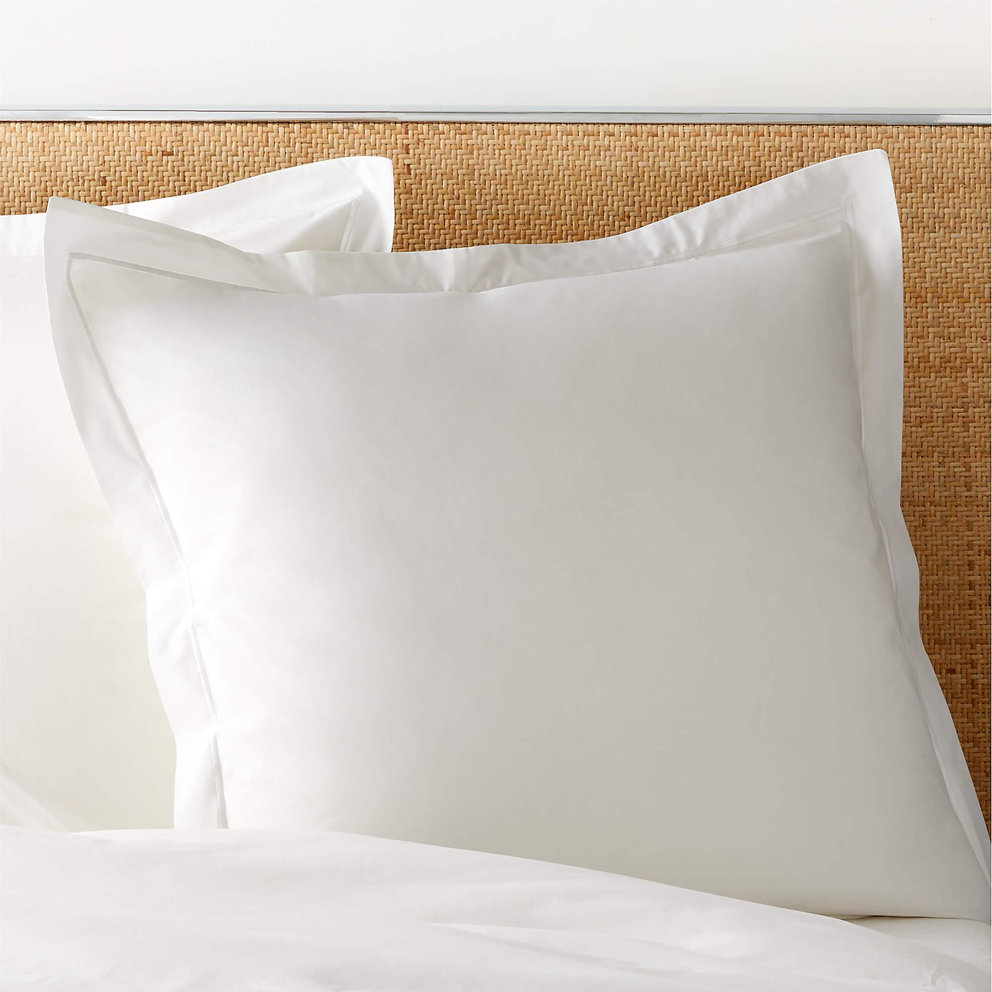 Marisal Organic Cotton 400 Thread Count Percale White Euro Shams Set of ...