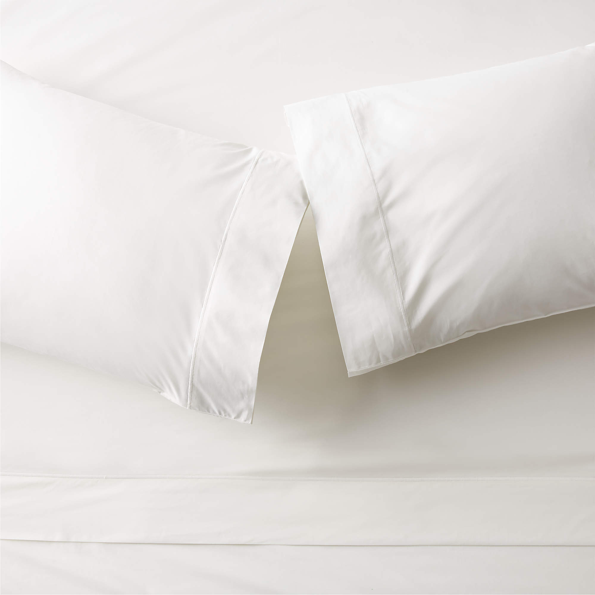Marisal Organic Cotton 400 Thread Count Percale White Standard Pillowcases Set of 2 + Reviews ...