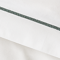 Marisal Organic Cotton Percale 400 Thread Count White with Taupe Queen ...